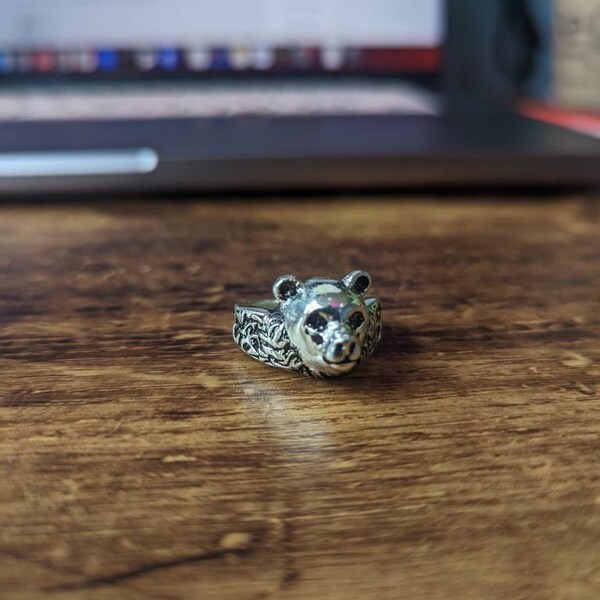 Baby Gorilla Head Men Ring, Ape Monkey Ring, King Kong Ring, 3D Animal ...