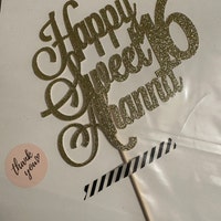 16th Birthday Cake Topper, Sweet 16 Cake Topper, 16th Birthday Cake ...