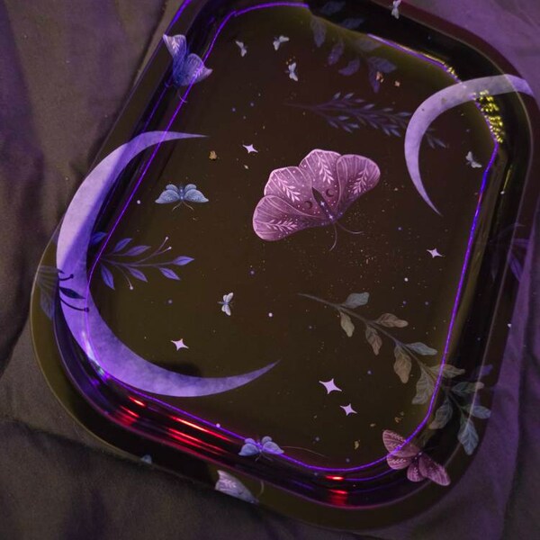 Stash Box With Rolling Tray Lid, Metal Storage Kit - Container for ...