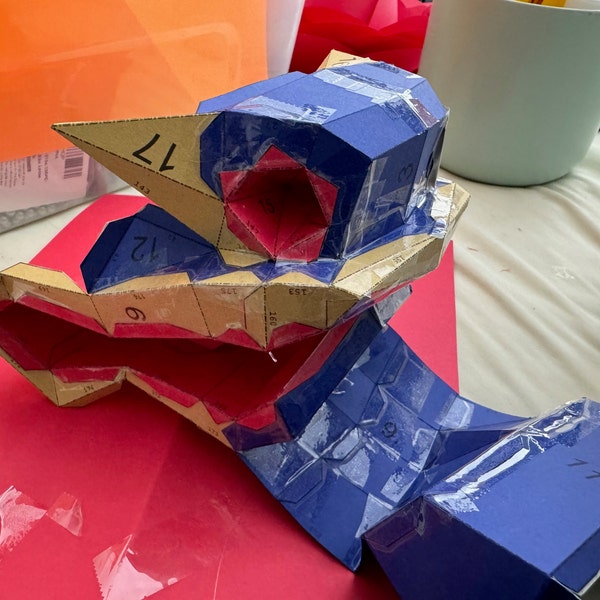 3D Papercraft Chinese Dragon, Low Poly Dragon SVG Template, Paper Decor ...