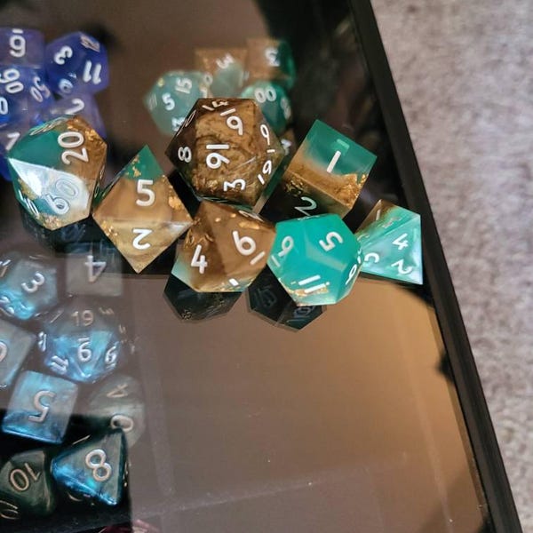 Riptide - Ocean Dice, Beach Dice Dice, Water Dice, Handmade Resin Sharp ...