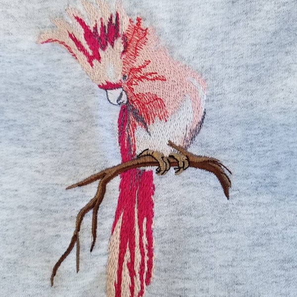Australian Pink Cockatoo Bird Machine Embroidery File Design 5x7 Hoop ...