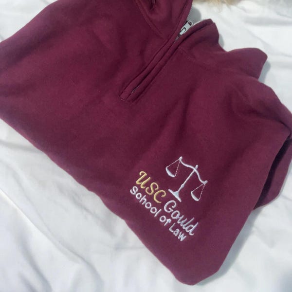 Personalized Law School Sweatshirt for Women & Men, Custom Quarter Zip ...