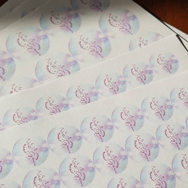 Circular 25mm Stickers, A4 Sheets, Matte Finish, Logo Stickers ...
