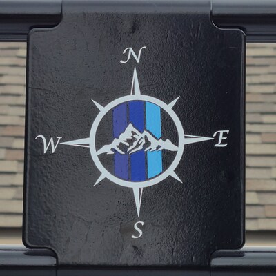 Many Colors & Sizes Compass Retro Racing Stripes Rainbow Vinyl Die Cut ...