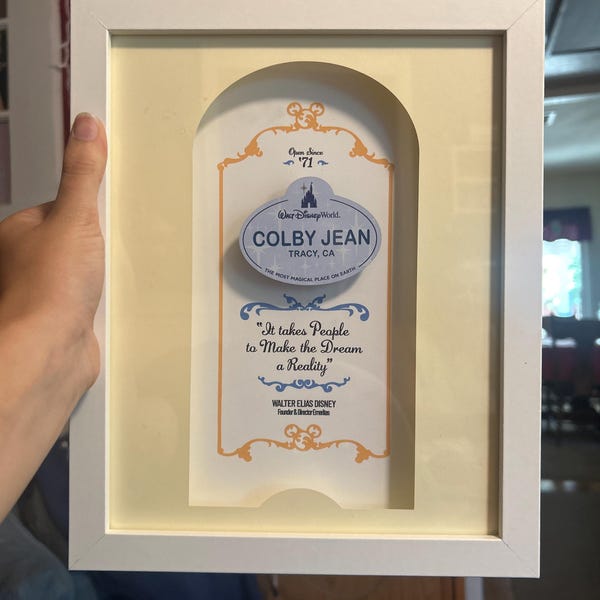 Cast Member Name Tag Shadow Box, CM Name Tag Display Frame, DCP Shadow ...