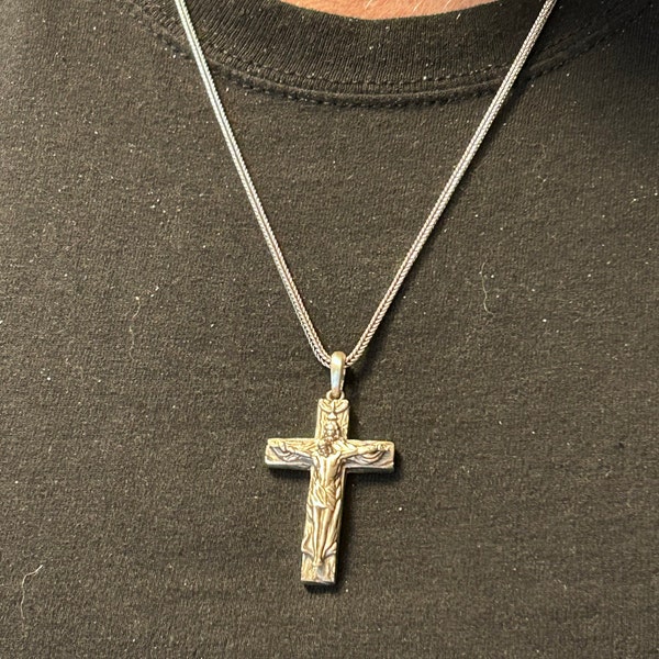 Handmade Holy Trinity Crucifix Necklace, the God Taking Jesus Cross ...