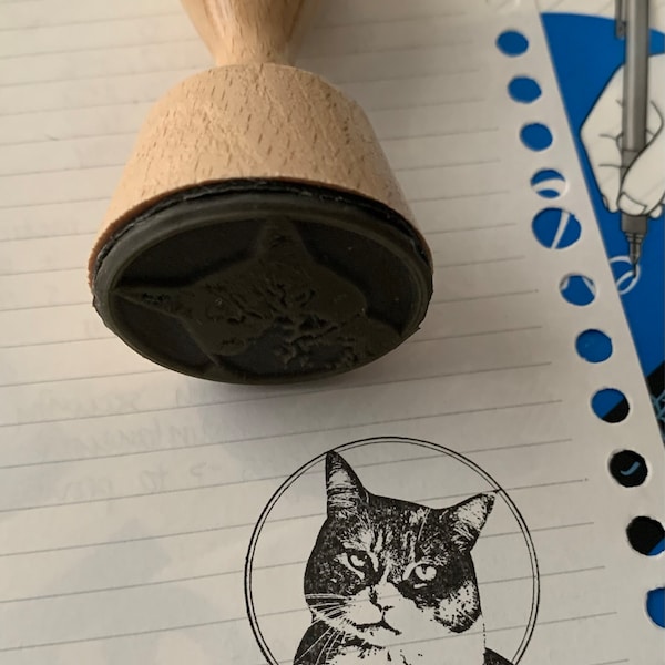 Custom Hand-drawn Cat Portrait Rubber Stamp, Personalized Pet Stamp - Etsy