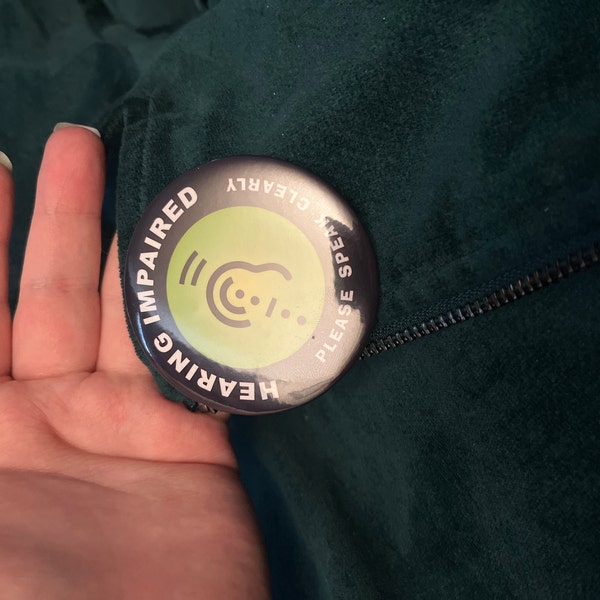 Visually Impaired Pinback Button Pin, Disability Awareness Badge, I'm ...