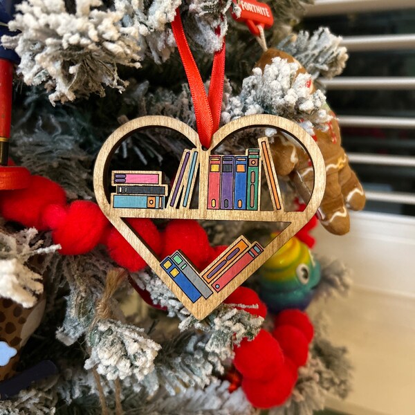 Shelf Decor Heart Bookcase With Cat or Dog - Etsy