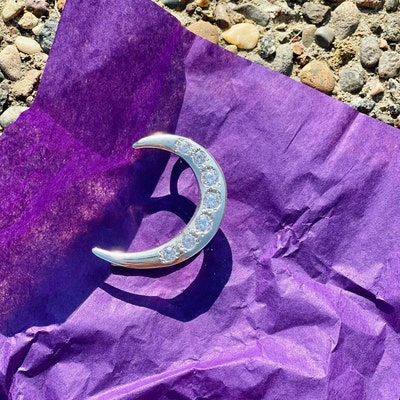 Crescent Ear Wrap Jewelry Worn by Prince Moon CZ Ear Cuff Earwrap With ...