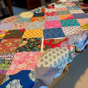 100 Pcs Pre-cut Cotton Hand Block Print Fabric Squares Fabric Quilt ...