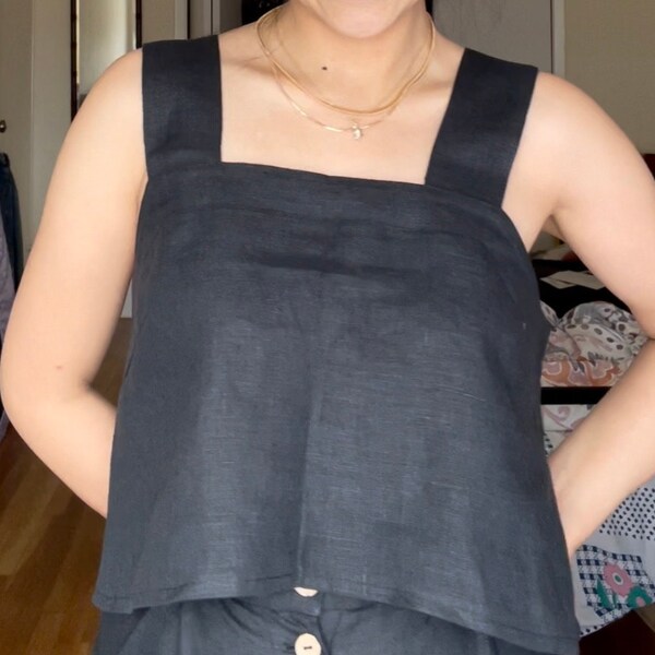 Purple Linen Top. Flax Crop Top. Linen Tank. 100% Pure Linen (italy) - Etsy