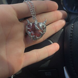 Spiky Metal Pendant ,punk Spiky Cross , Liquid Metal, Soldered Necklace ...