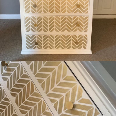 Chevrons Craft Stencil to Create a Geometric Pattern Furniture Painting ...