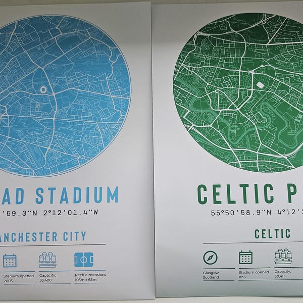Rangers Ibrox Stadium Minimalist Map Prints & Frames | Gift Decor ...