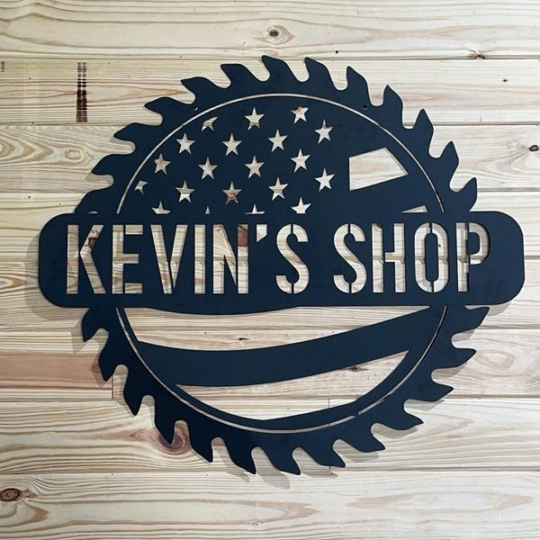 Custom American Flag Workshop Sign-metal Shop Sign-free Shipping-dad ...