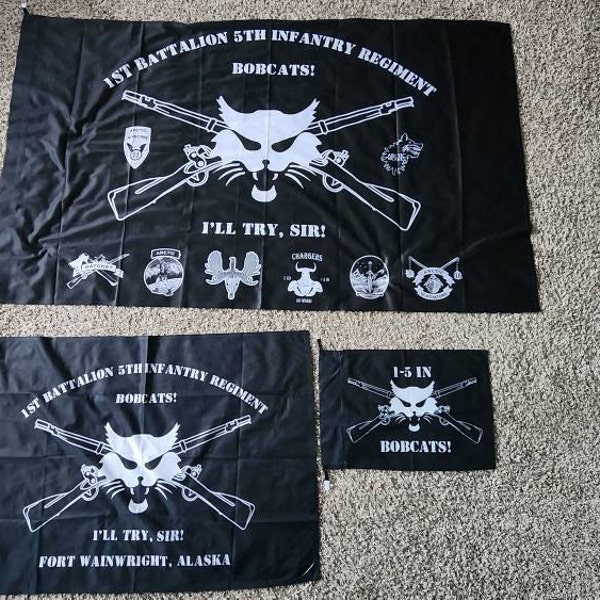 1st Battalion 5th Infantry Regiment Crest Flag, Bobcats, Military Flag ...