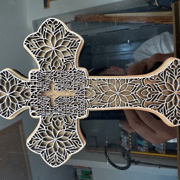 Prayer Cross Mandala SVG | Christian Religious Layered SVG | for Laser ...