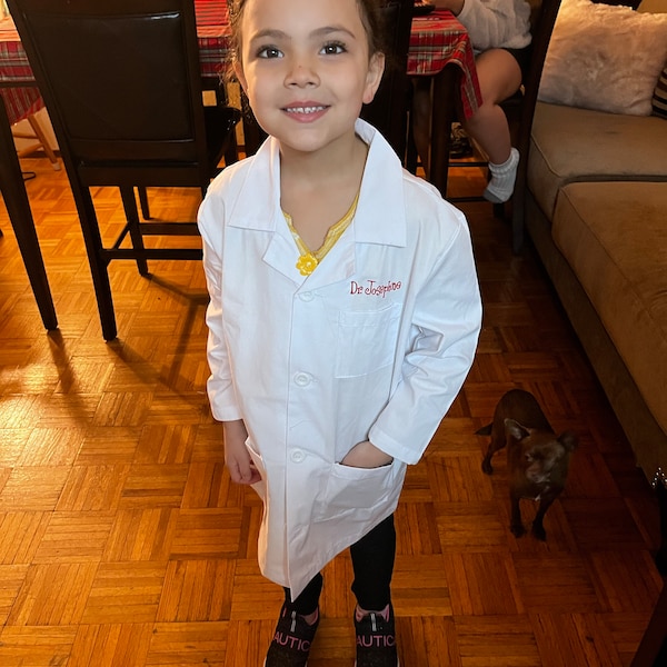 Embroidered Personalized Kids Lab Coat for Little Doctors and Nurses ...