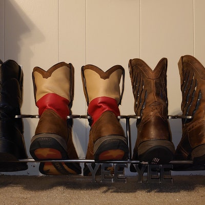 Rustic Custom Horseshoe Boot Rack 1, 2, 3, or 4 Pairs Handmade the ...