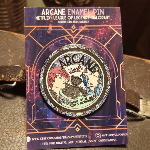ARCANE Enamel Pin: Jinx Powder and Ekko Arcane Vinyl Customizable Set ...