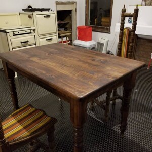 Reclaimed Chestnut Wood Farm Dining Harvest Table White Chalk | Etsy