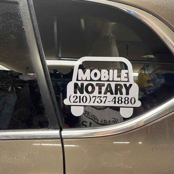 Mobile Notary Public Decal| Decals for Notaries| Professional Car ...