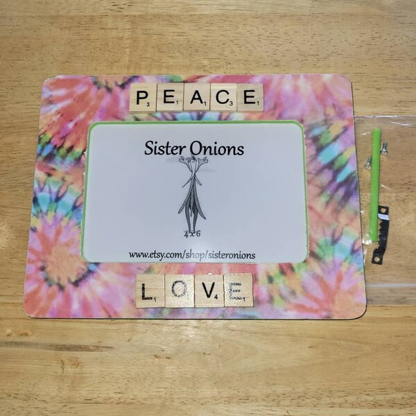 Back to Nature Green Polka Dot Barnboard Decoupaged Picture Frame Girl ...