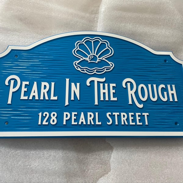 Personalized Beach House Sign - Custom Quarterboard PVC Coastal Sign ...