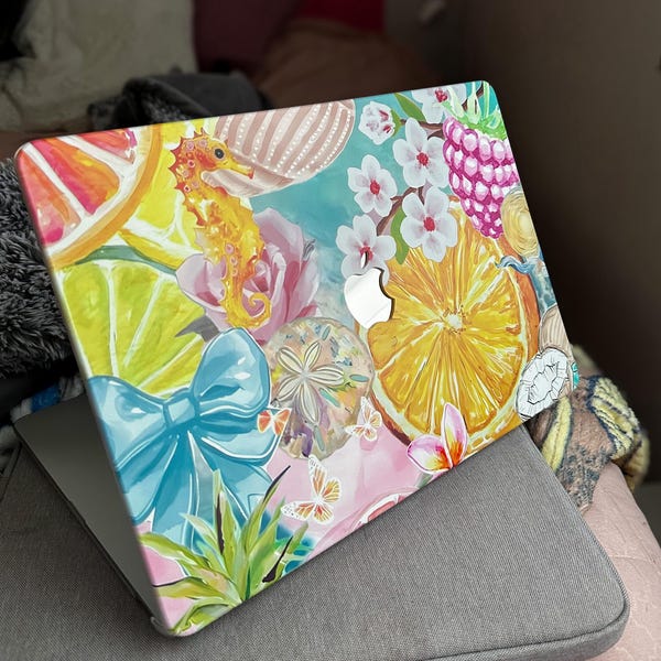 Cute Pattern Aesthetic Scrapbook Laptop Bag With Handle, Shoulder Strap ...