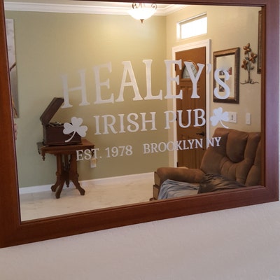 Engraved Custom Bar Mirror irish Pub by Lifetime Creations ...