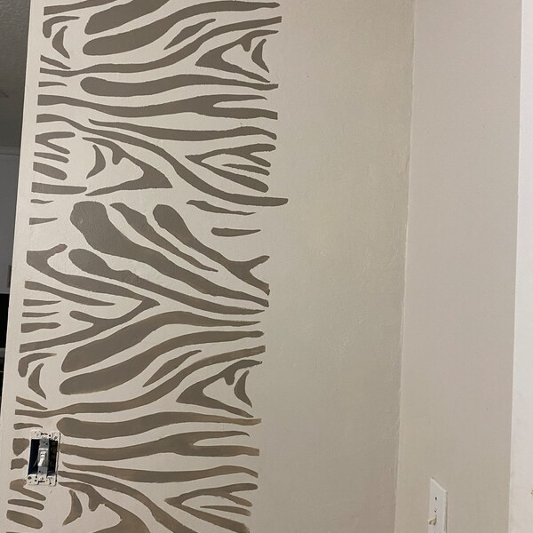 Zebra Pattern, ZEBRA WALL STENCIL, Modern Wall Stencils for Painting ...