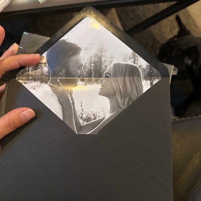 Personalized Wedding Envelope With Photo Liner. Romantic Invitation ...