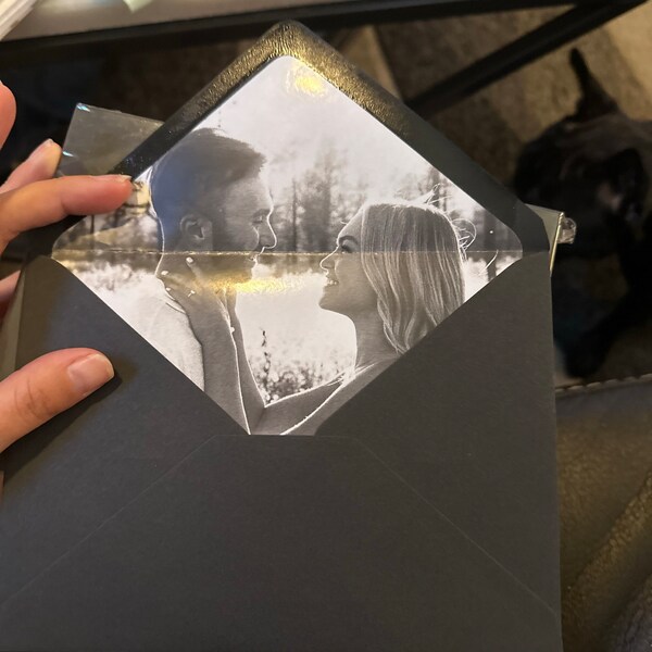 Personalized Wedding Envelope With Photo Liner. Romantic Invitation ...