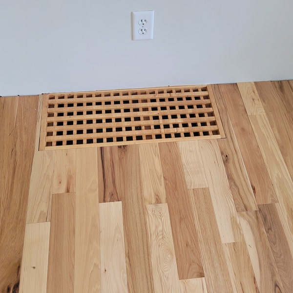 Custom Made to Your Size Large TRIMMED WOOD Floor Grate Wall Register ...