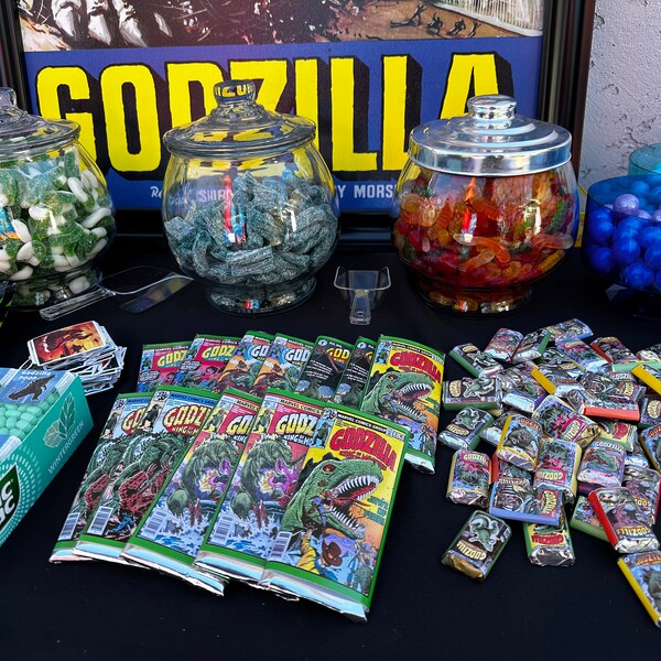 Godzilla Mini Candy Bar Labels - Godzilla Birthday Party Favors - Mini ...