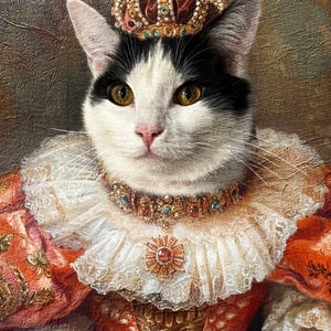 Custom Cat Royal Portrait From Photo, Royal Dog Portrait, Regal Cat ...