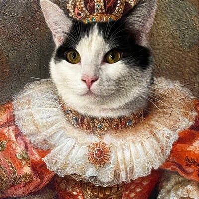Custom Cat Royal Portrait From Photo, Royal Dog Portrait, Regal Cat ...