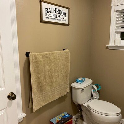 Rustic Bathroom Rules Sign / Bathroom Decor / Wood Bathroom Sign ...