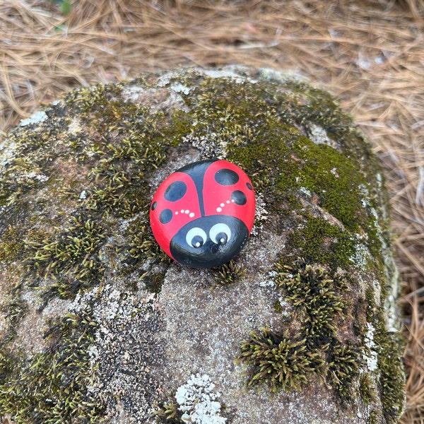 Ladybug Painted Rocks - Etsy