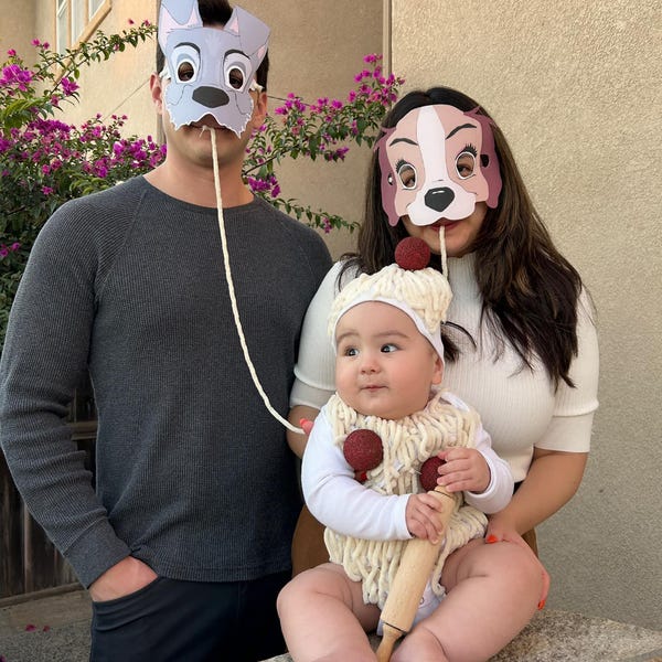 Printable Lady and the Tramp Inspired Masks, Costume Printable Mask ...