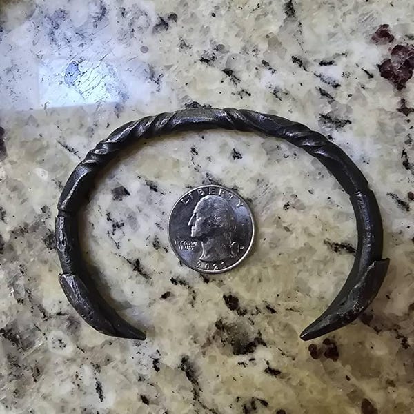 Forged Iron Arm Ring, Ravens Forged Bracelet, Odin Bracelet, Viking ...