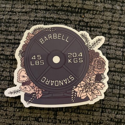 45lb Plate Stack With Flowers Sticker Powerlifting Sticker - Etsy