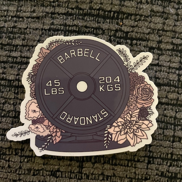 45lb Plate Stack With Flowers Sticker, Powerlifting Sticker ...