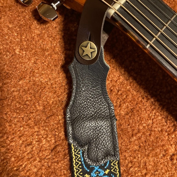 Mandolin Strap Chestnut Brown Leather for A or F Type Mandolins Walker ...