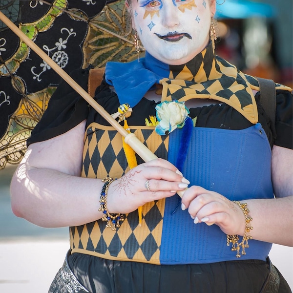 Buffoon Costume, Collar and Corset Medieval Cosplay, Baroque Jester ...
