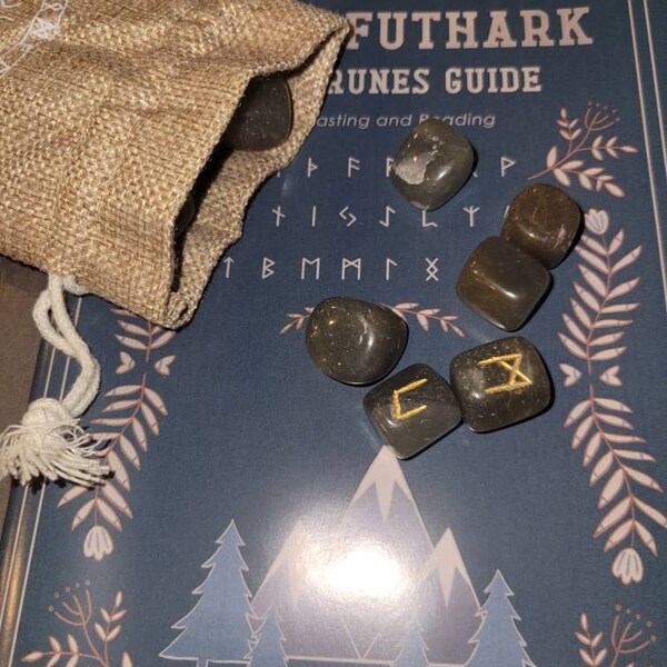 Rune Stones Gift Set Includes 21 Page Guide Book and Free Bag ...