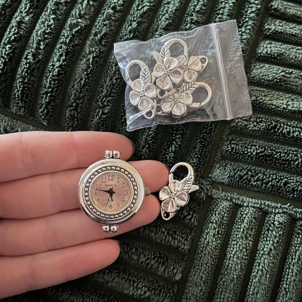 Geneva Elite Silver Watch Faces Loops and Battery Included - Etsy
