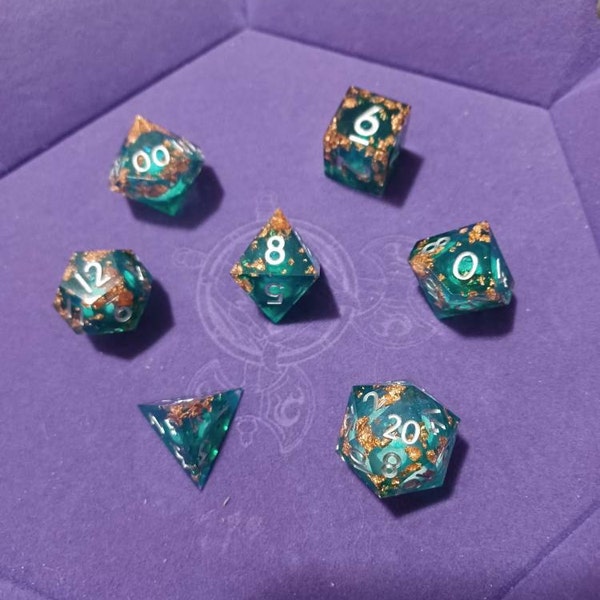 Red Dnd Dice Set Liquid Core for Role Playing Games , Liquid Core Sharp Edge Dice Set , Galaxy ...